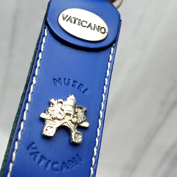 Accessories | Keychain Leather Musei Vaticano Logo Royal Blue | Poshmark